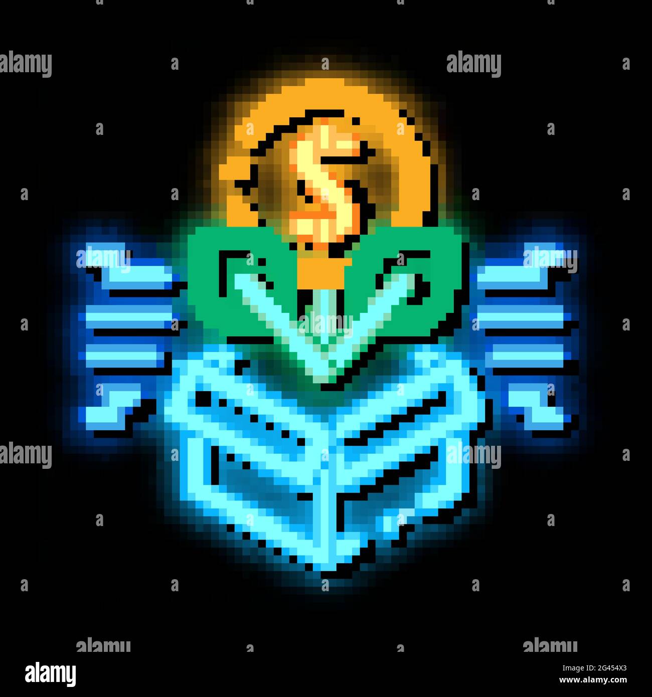 money tree growing neon glow icon illustration Stock Vector Image & Art ...