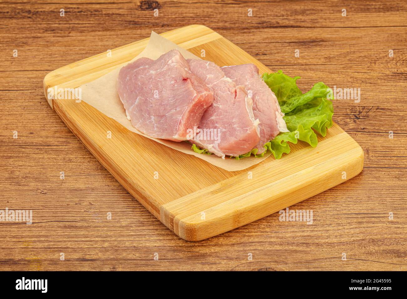 Raw pork steak ready for cooking Stock Photo - Alamy