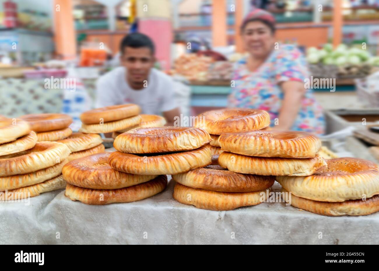 Khujand/Tajikistan-05.18.2020:The view of stall full of traditional ...