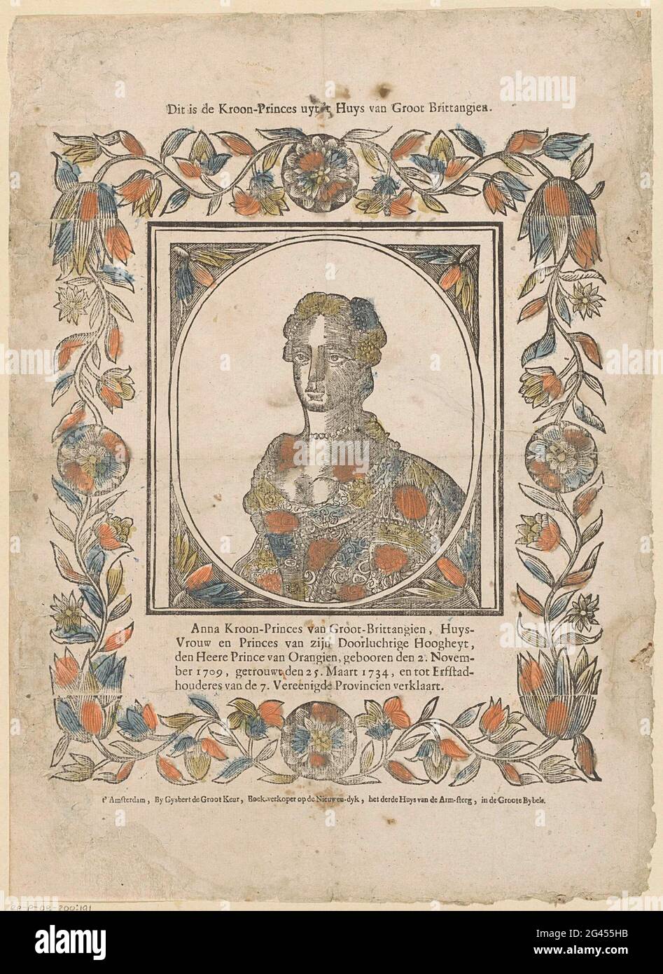 This is the Kroon-Princes Uyt 't Huys van Groot Brittanien. Portrait of ...