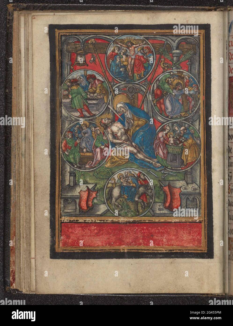 Seven sorrow from Maria. The seven sorrows of Mary. In the middle Mary ...