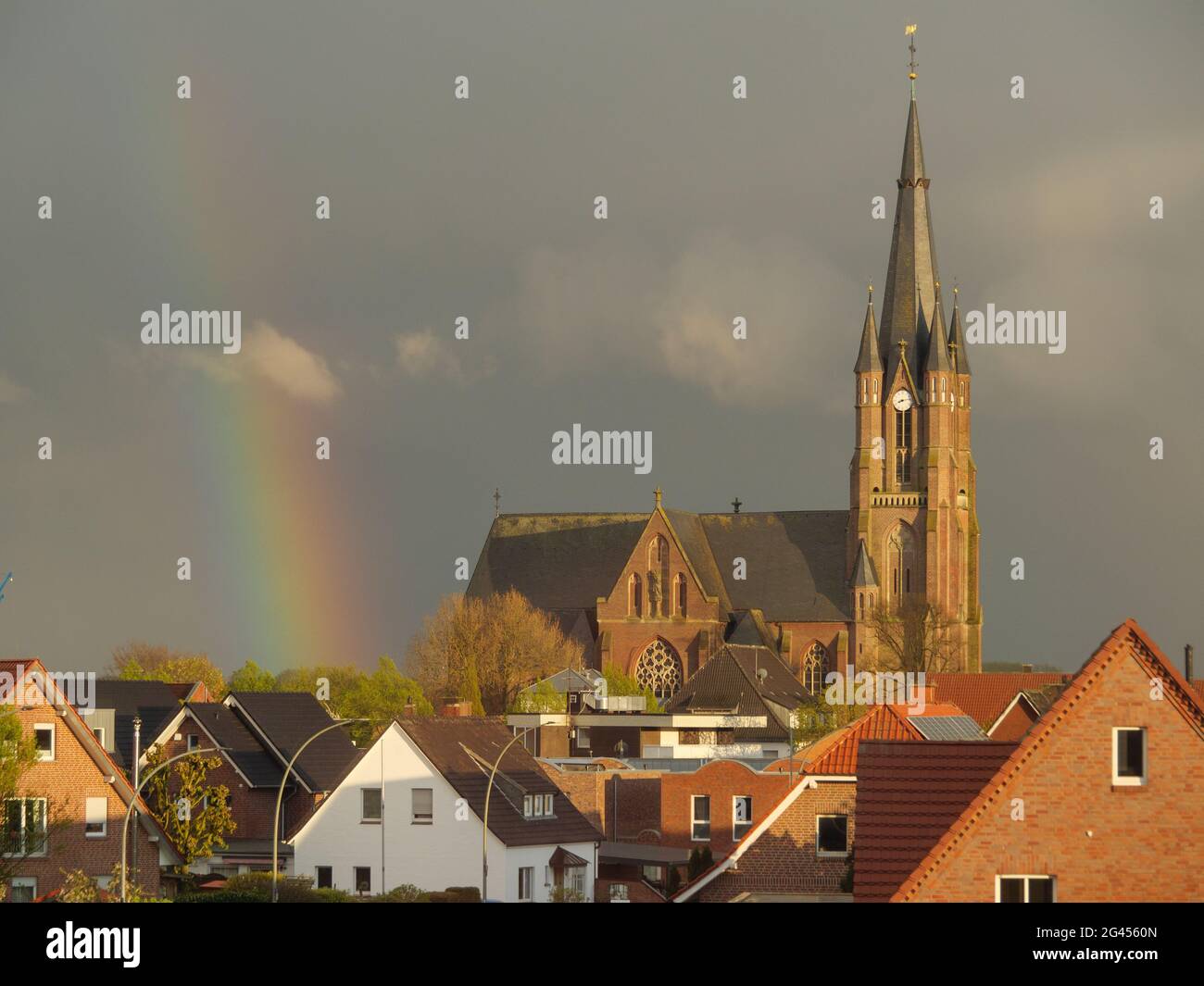 Rainbow with church hi-res stock photography and images - Alamy