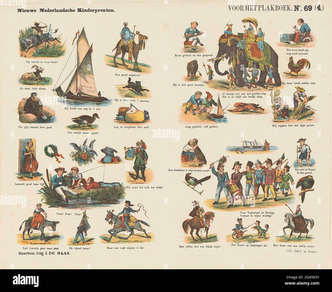 For the scrapbook (4); New Dutch childrens prints. Sheet with 34 ...
