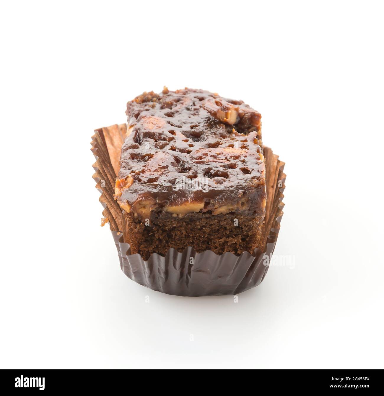 toffy cake on white background Stock Photo - Alamy