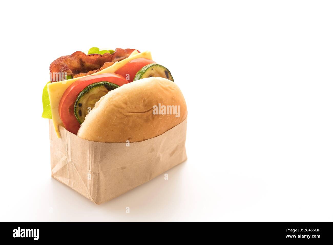 bacon burger on white background Stock Photo - Alamy