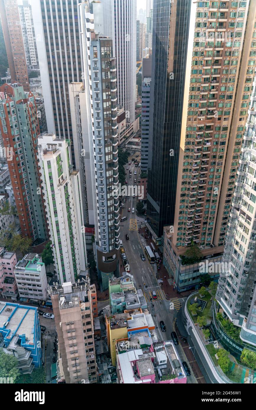 The amazing view of Hong-Kong cityscape full of skyscrapers from the ...