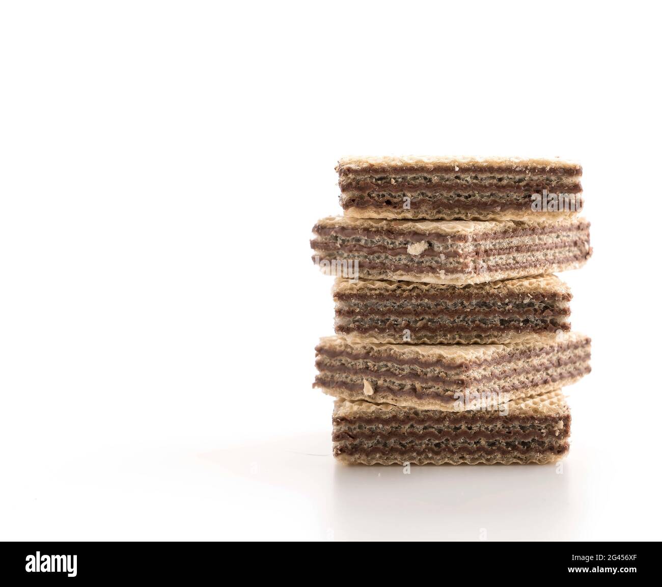 chocolate wafer on white background Stock Photo - Alamy