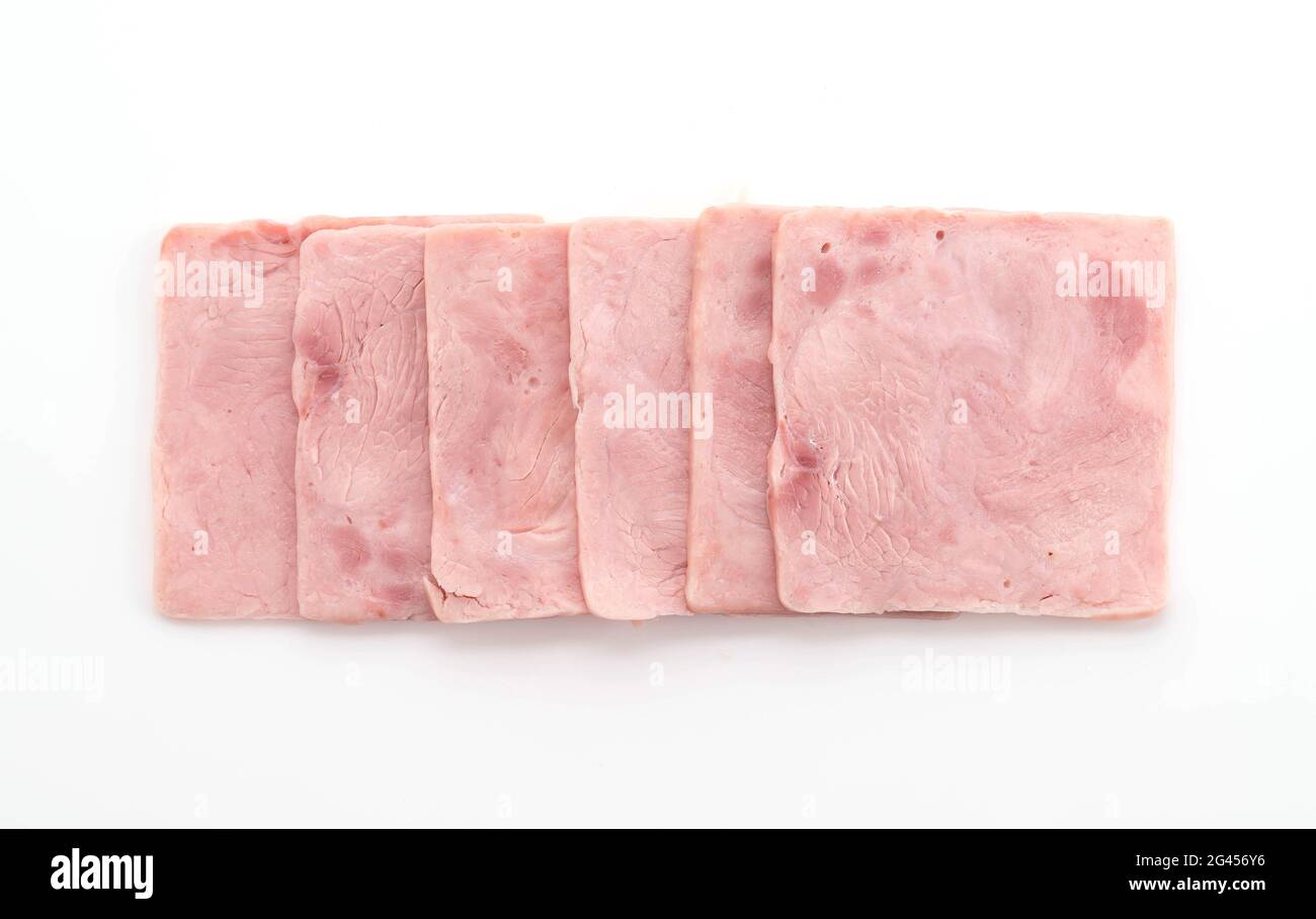 pork ham on white background Stock Photo - Alamy