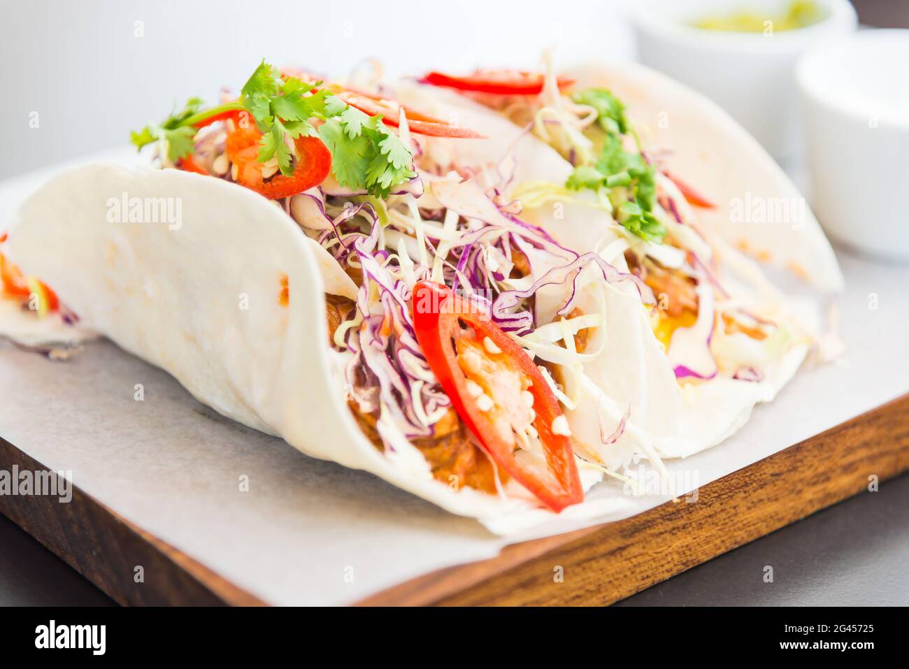 Taco salsa mexican food Stock Photo - Alamy
