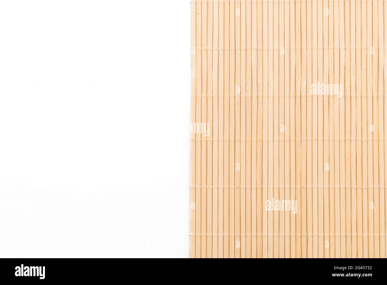 Background of the bamboo surface of mat with white background Stock ...
