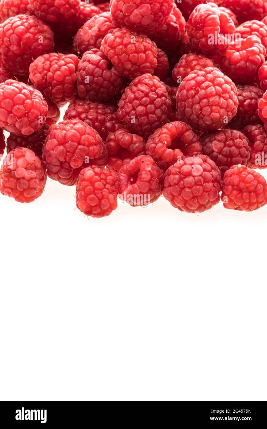 Group of Rasberry fruit isolated on white background Stock Photo - Alamy