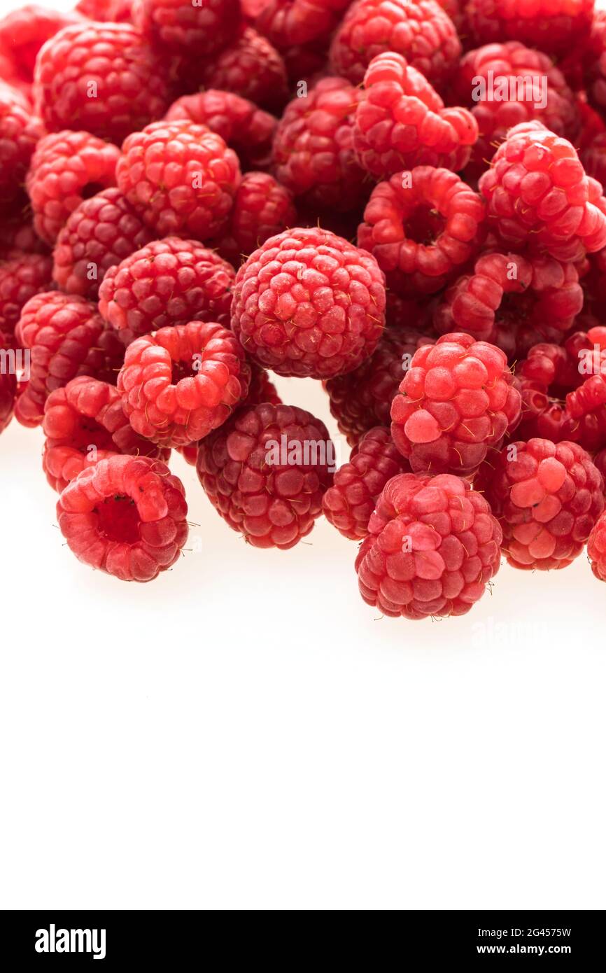 Group of Rasberry fruit isolated on white background Stock Photo - Alamy