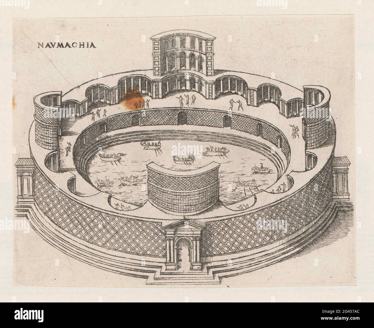 A Naumachia in Rome; Naumachia; Livre des Edifes Antiques Romains ...