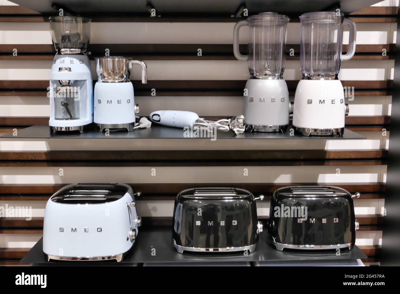 SMEG HOUSE APPLIANCES INSIDE THE RINASCENTE FASHION STORE Stock Photo ...