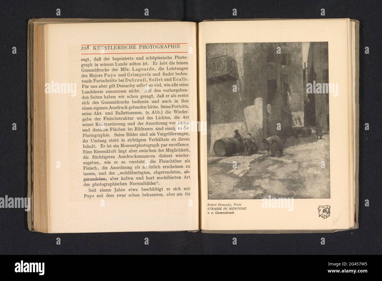 Photo production of a photo by Robert Demachy, presenting a street face ...