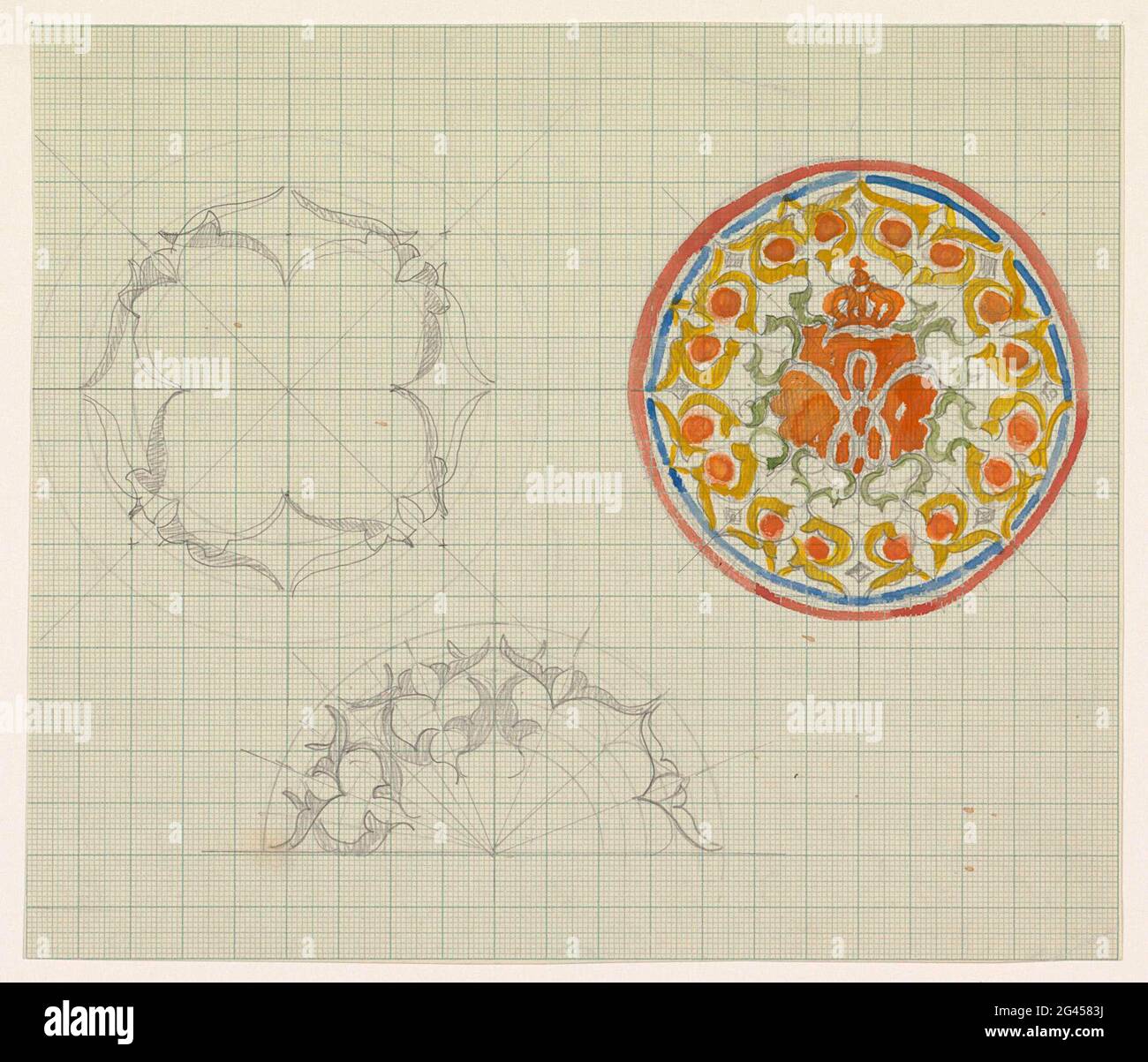 Three designs for a plate Stock Photo - Alamy