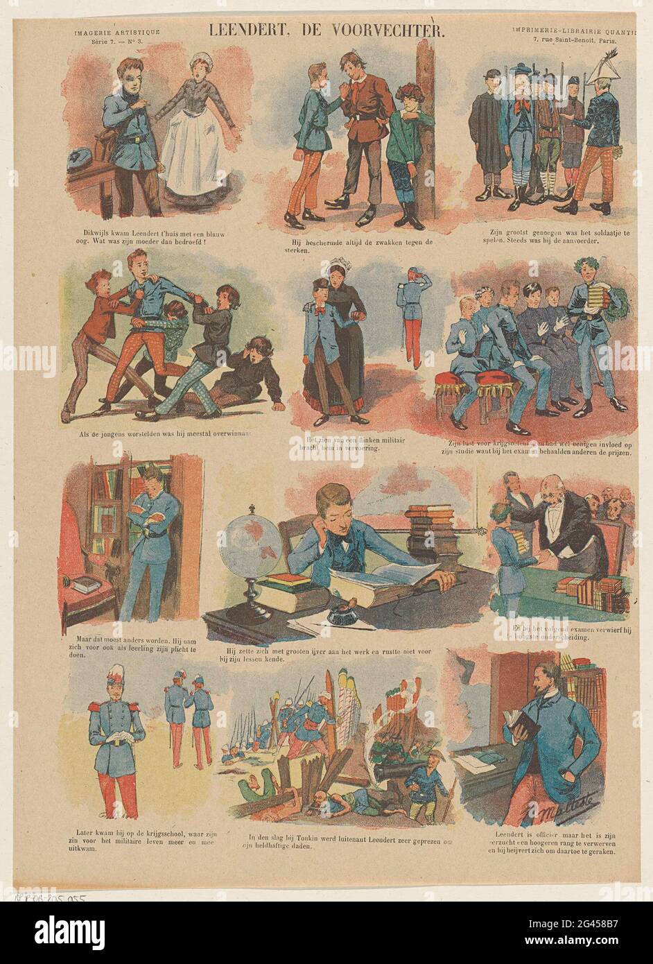 Leendert the prior fighter; Imagerie Artistique / Série 7. Leaf with 12 ...