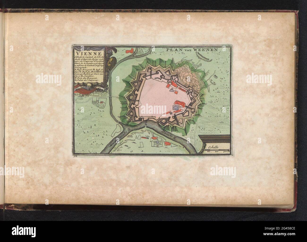 Vienna map; Plan of Weenen / Vienne. Map of the reinforcements around ...