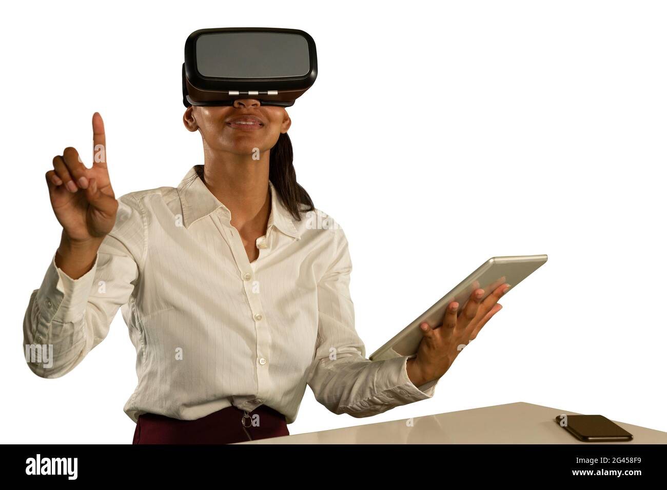 Using digital tablet vr goggles hi-res stock photography and images - Alamy