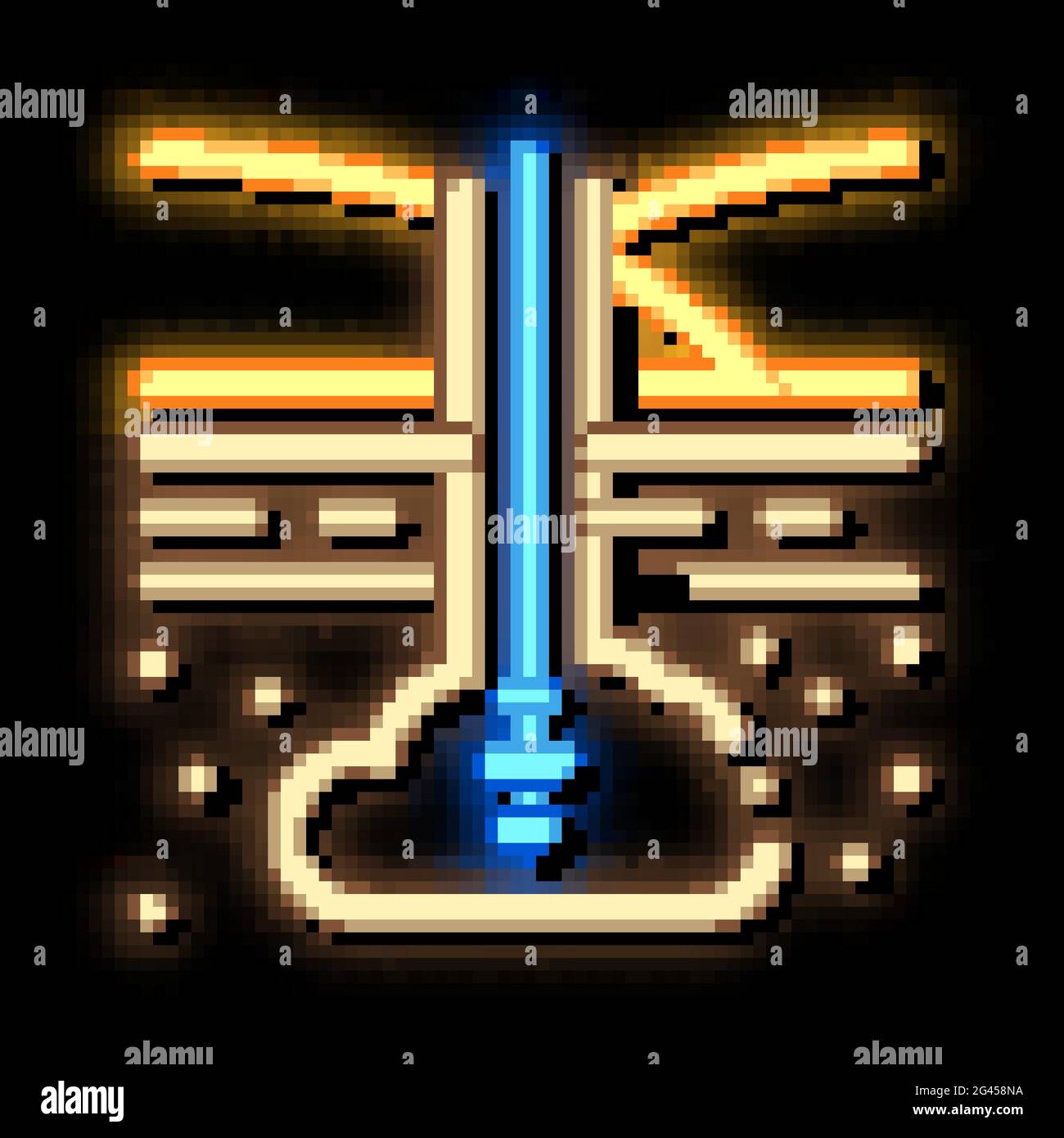 gas entry into ground neon glow icon illustration Stock Vector Image ...