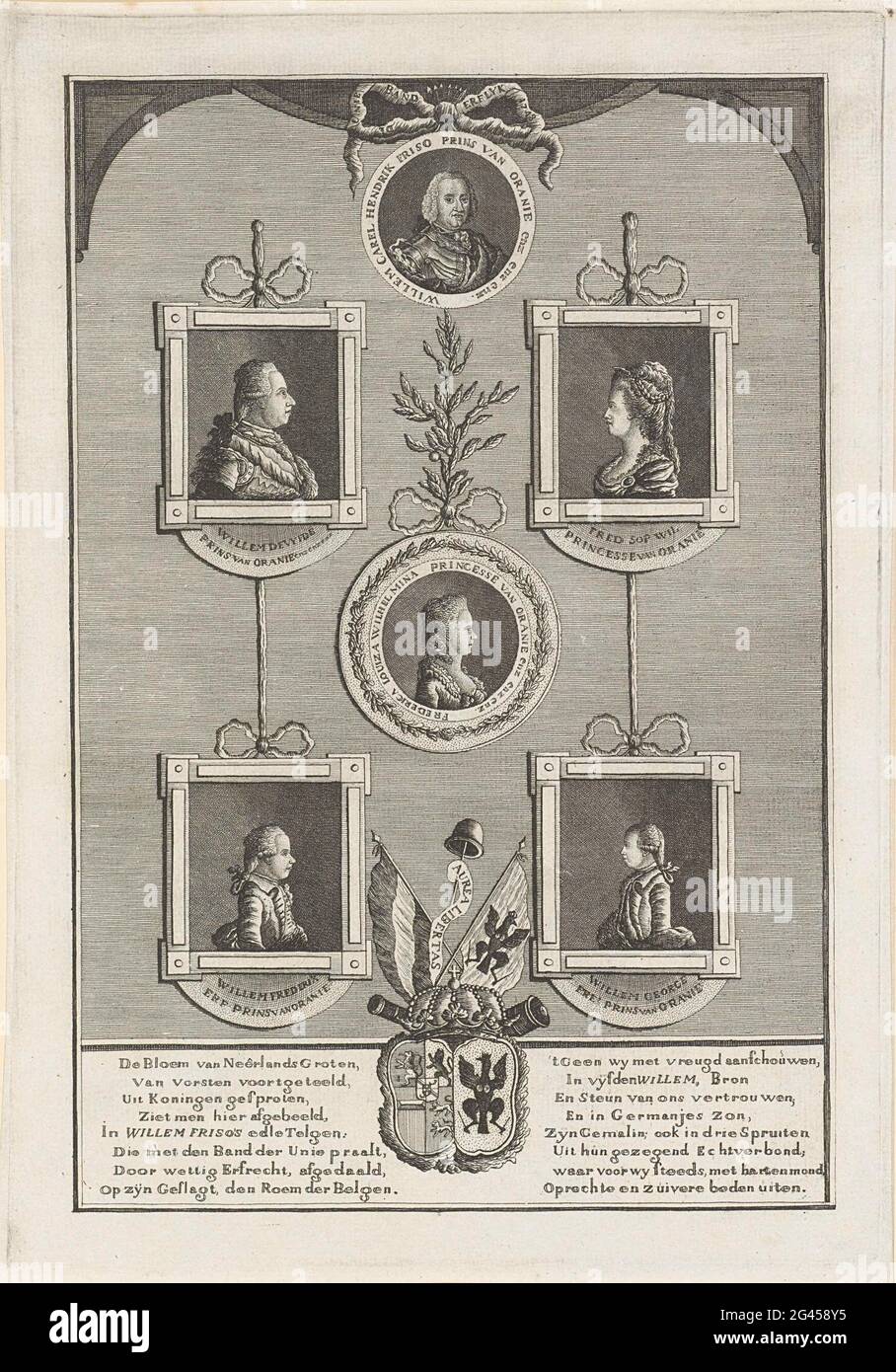 Portraits of Willem IV, Prince of Oranje-Nassau, Willem V, Prince of ...