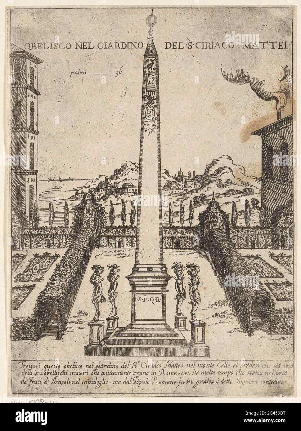 Obelisk in the garden of Ciriaco Mattei; Obelisco Nel Giardino del S ...