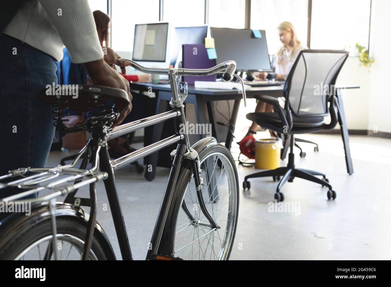 Business professional arriving at work Stock Photo - Alamy