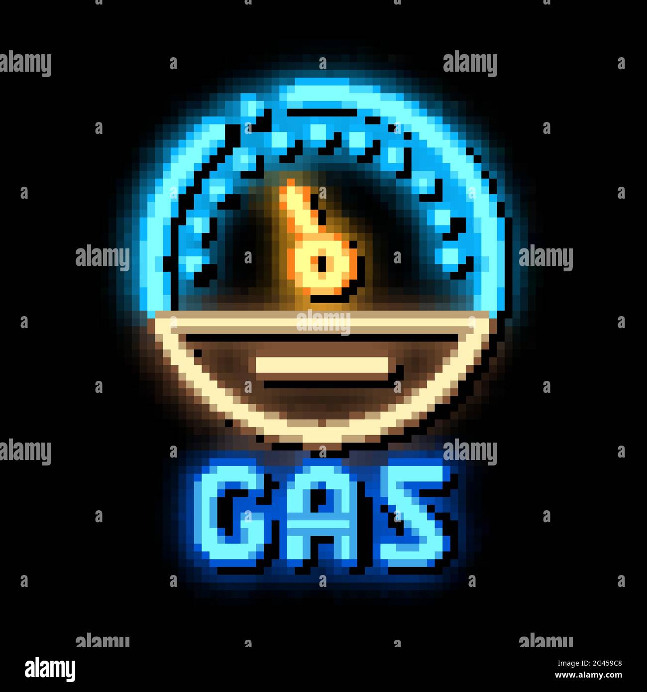 engine gas indicator neon glow icon illustration Stock Vector Image ...