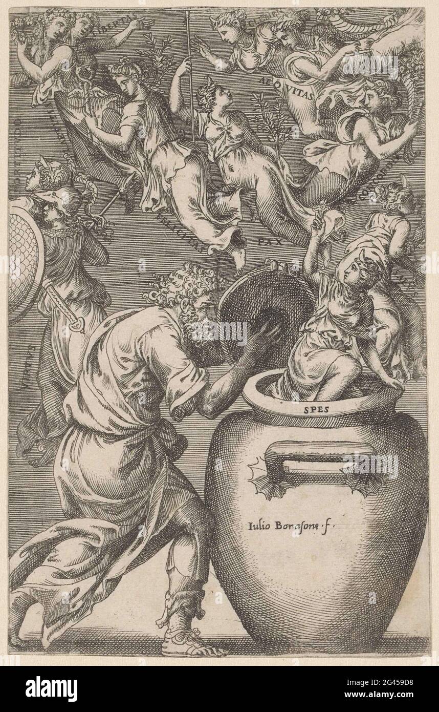 Epimetheus opens the urn of Pandora. Epimetheus opens the urn of ...