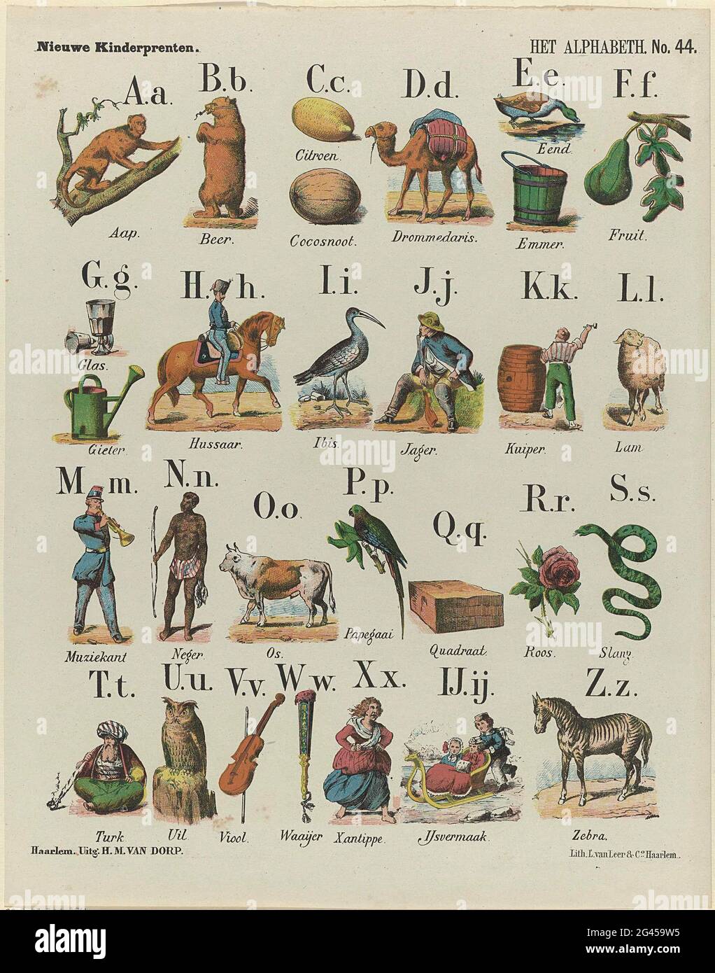 The Alphabeth; New child prints. Leaf with 29 representations of the ...