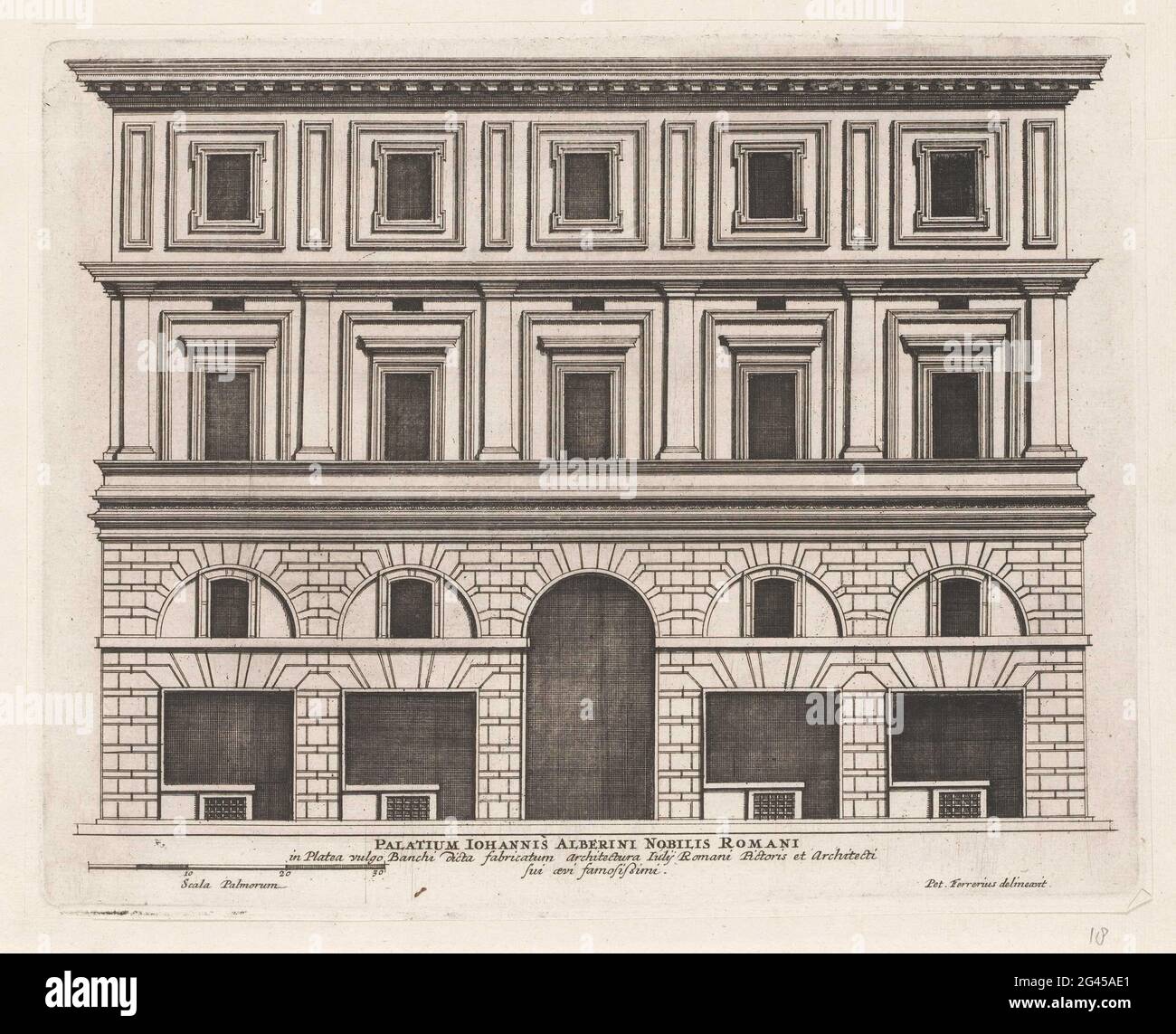 Façade of Palazzo Alberini Cicciaporci in Rome; Palatium Iohannis ...