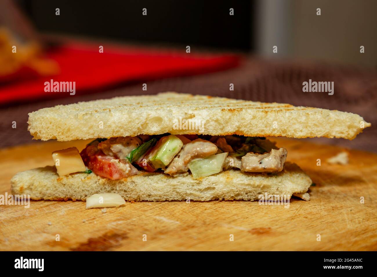 country sandwich with chicken, lettuce and tomato Stock Photo - Alamy