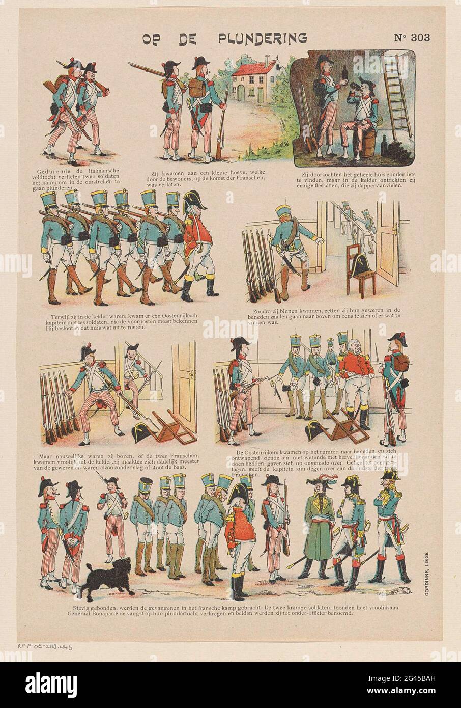 On the looting. Leaf with 8 performances over two French soldiers who ...