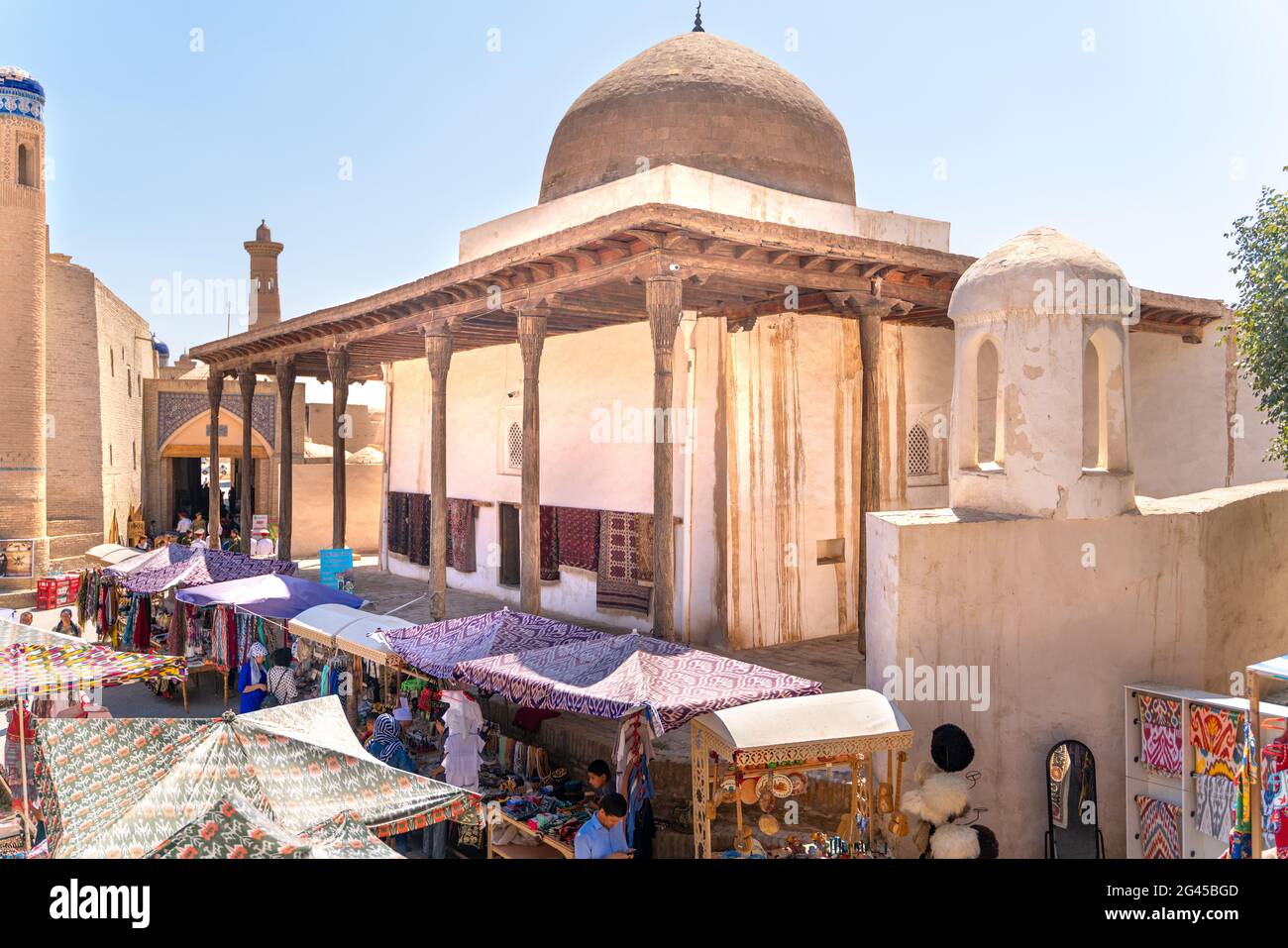The view o famous bazaar street in Khiva Stock Photo - Alamy