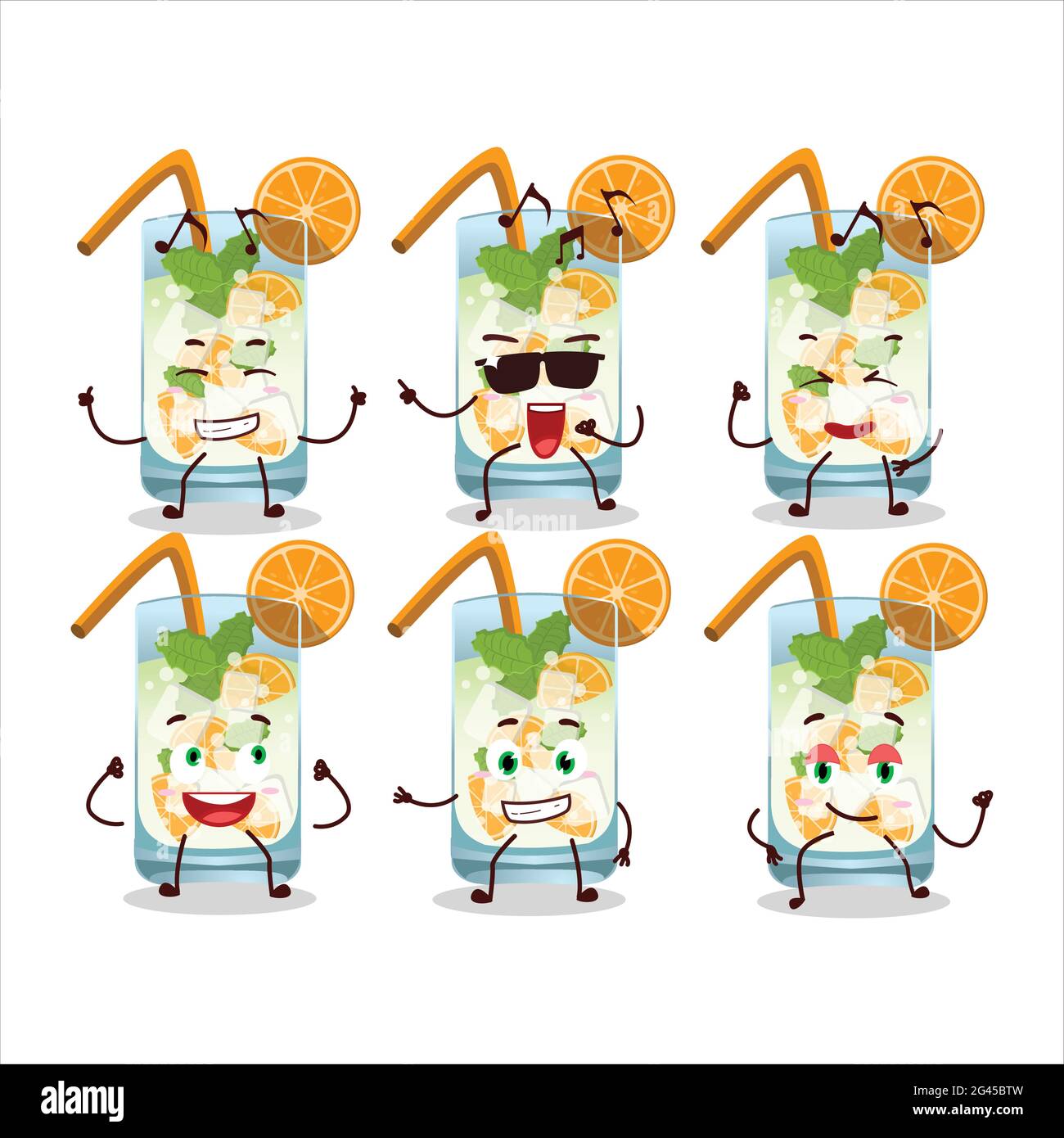 An image of orange mojito dancer cartoon character enjoying the music ...
