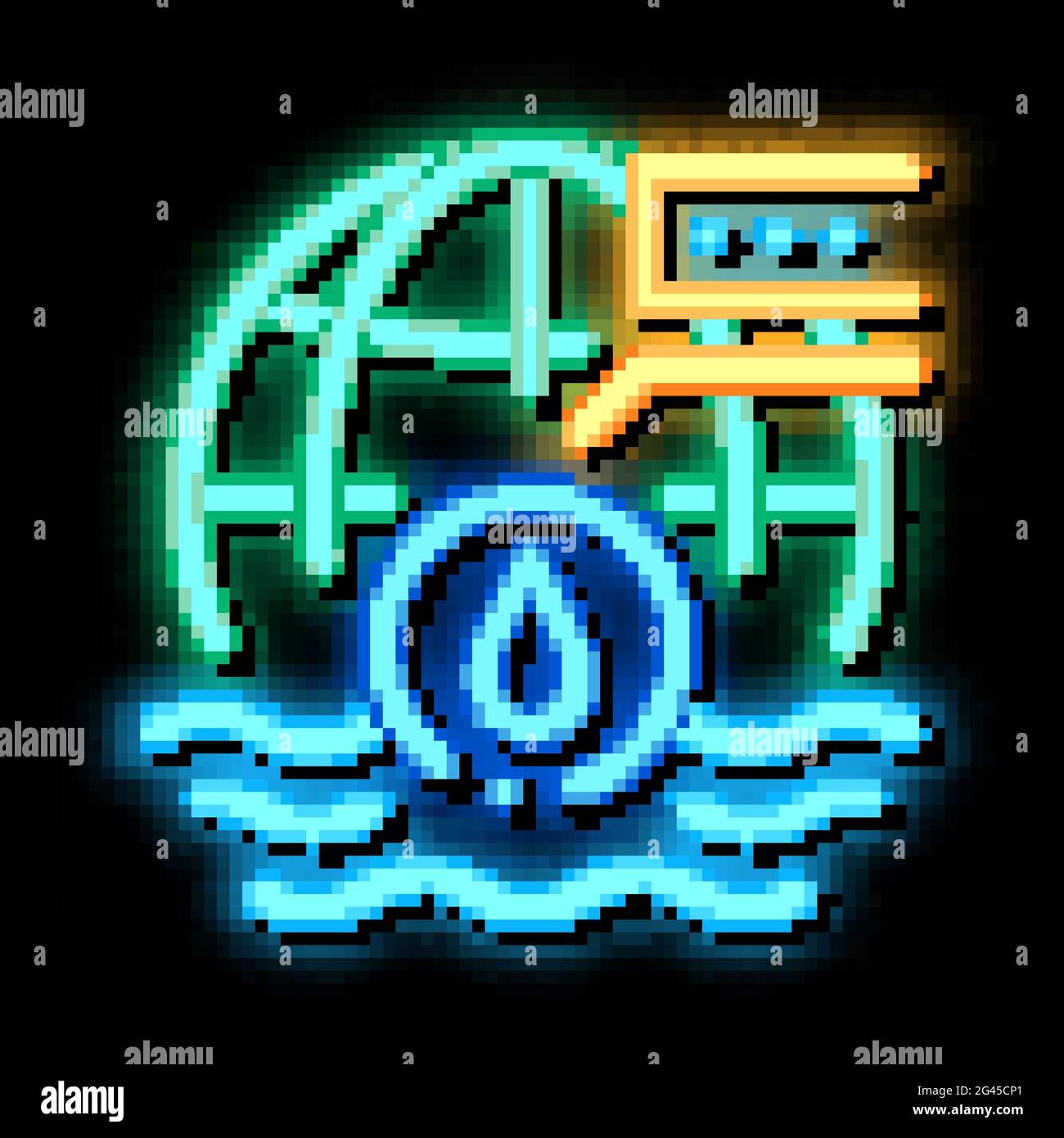 oceanology science neon glow icon illustration Stock Vector Image & Art ...