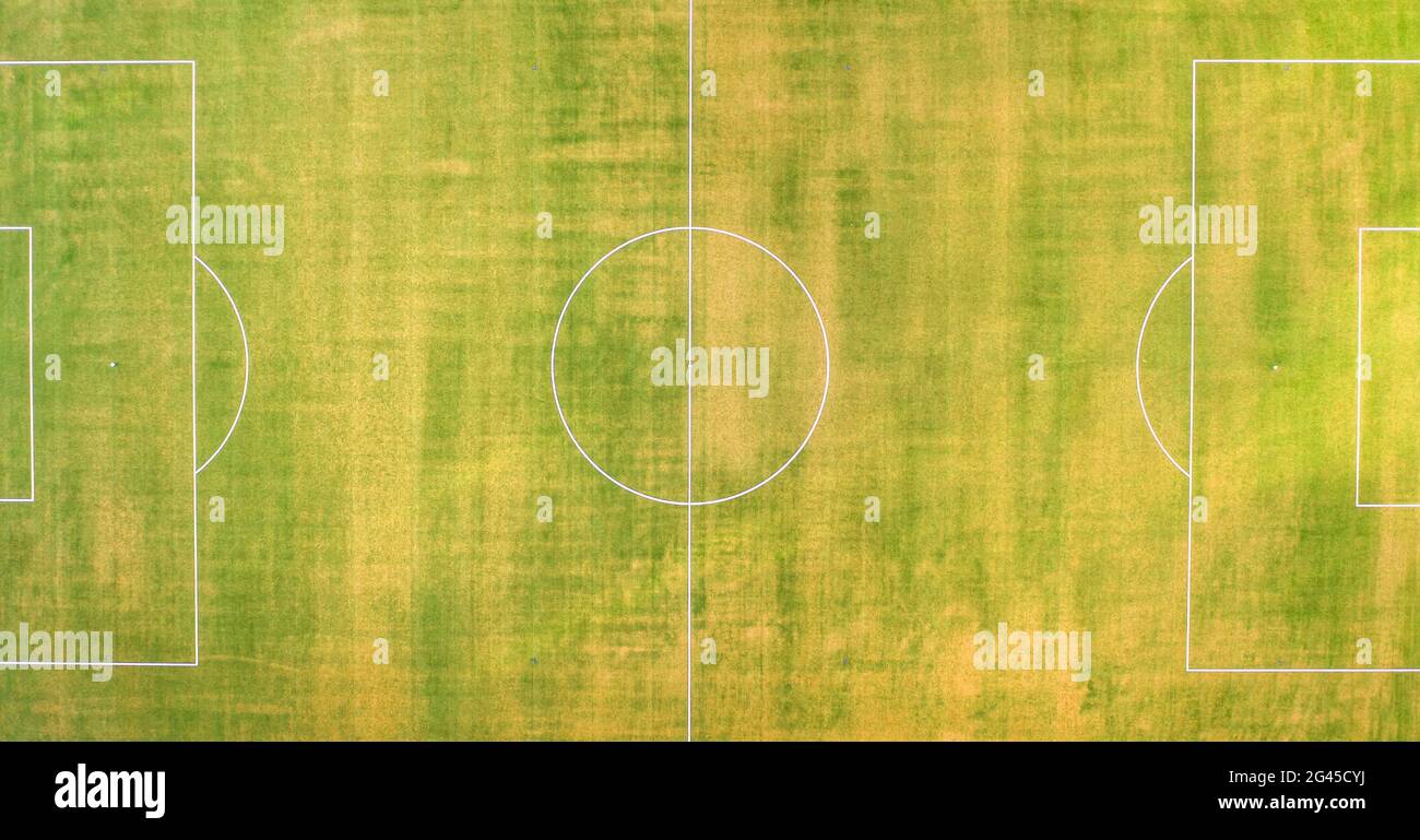 a small football field from above panorama Stock Photo - Alamy