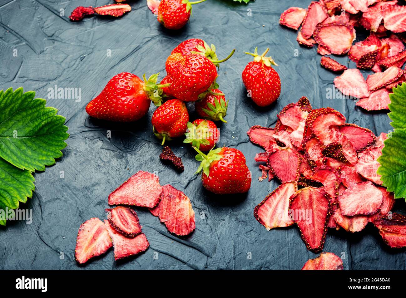 Dried summer berry,fruit dessert.Strawberry chips,berry sweetness Stock ...