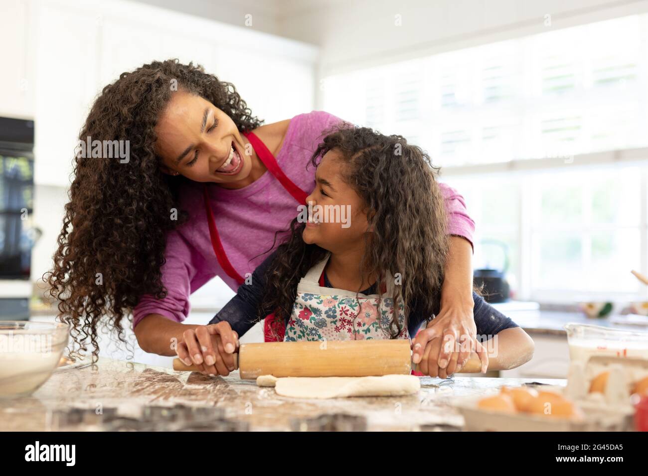 Family making Christmas cookies at home Stock Photo - Alamy