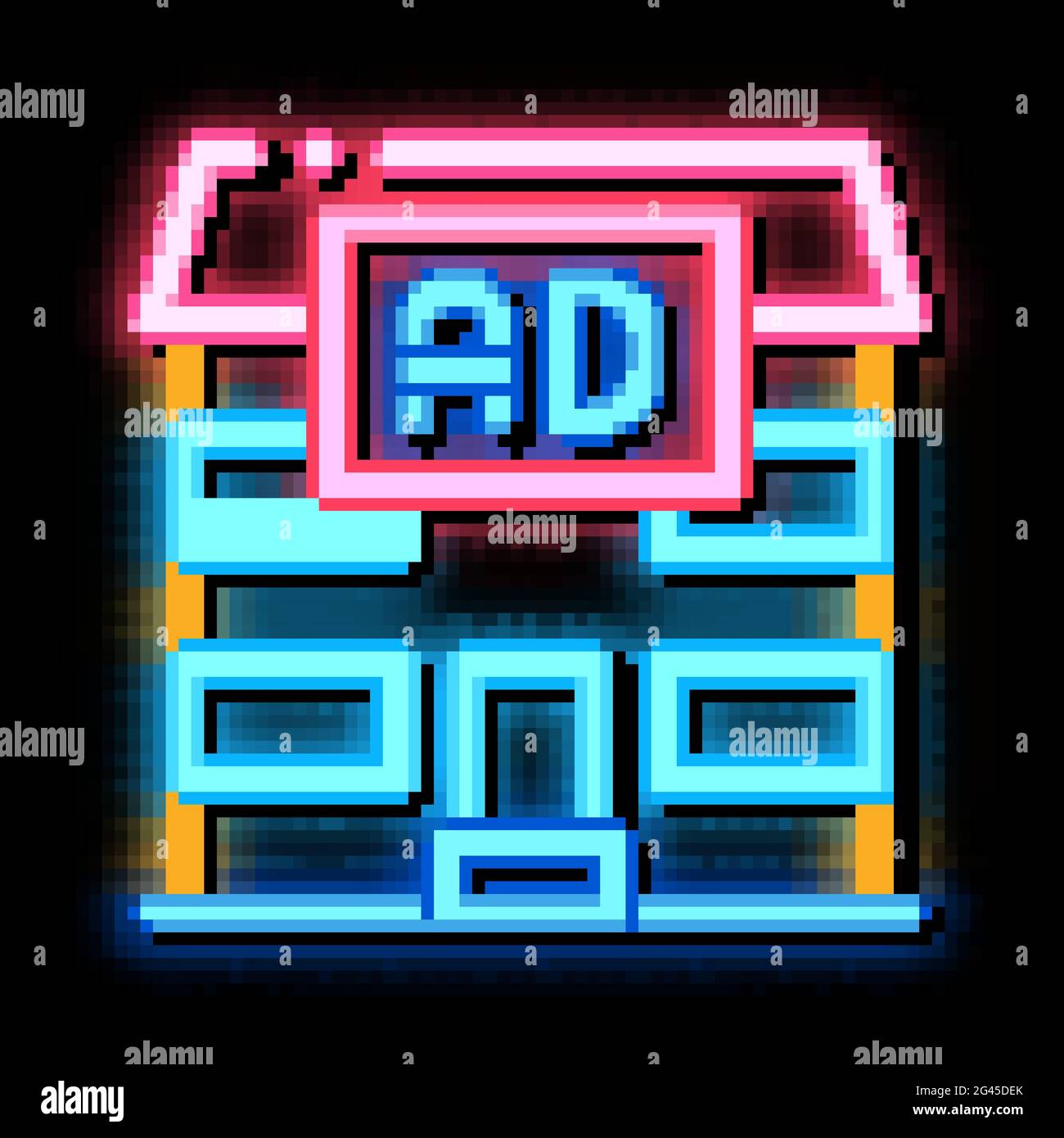 Residential Ad Neon Glow Icon Illustration Stock Vector Image And Art Alamy
