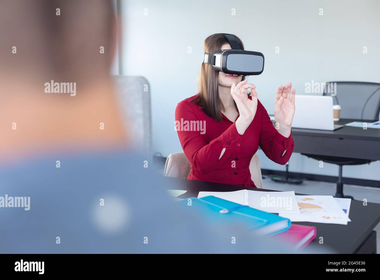 Business professional at work using VR Stock Photo - Alamy