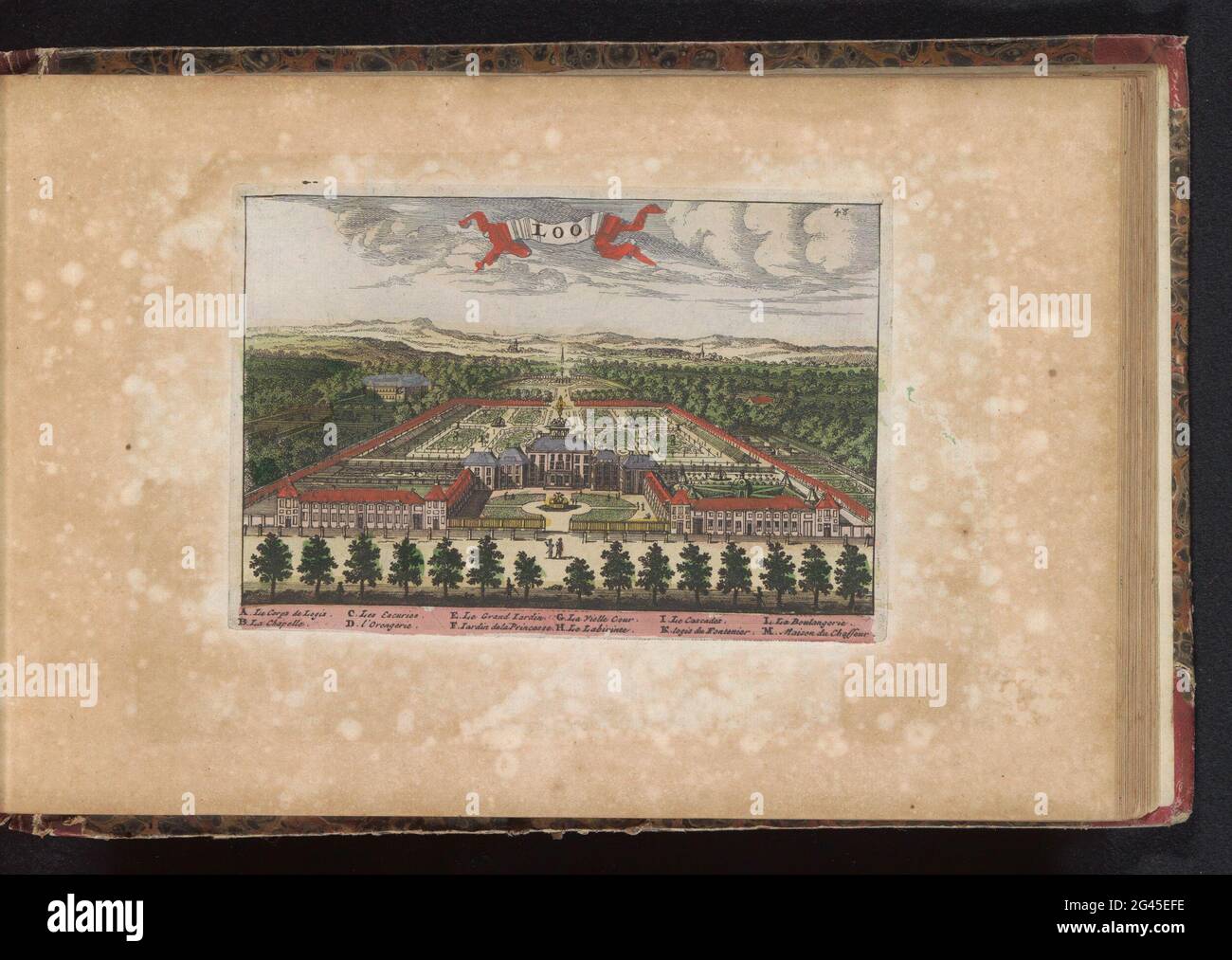 View of Palace Het Loo; Loo. View of the Loo Palace. In the margin the ...