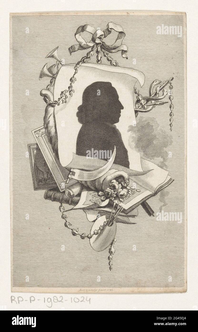 Silhouette of Hendrik van Maarseveen. Silhouette of the artist Hendrik ...