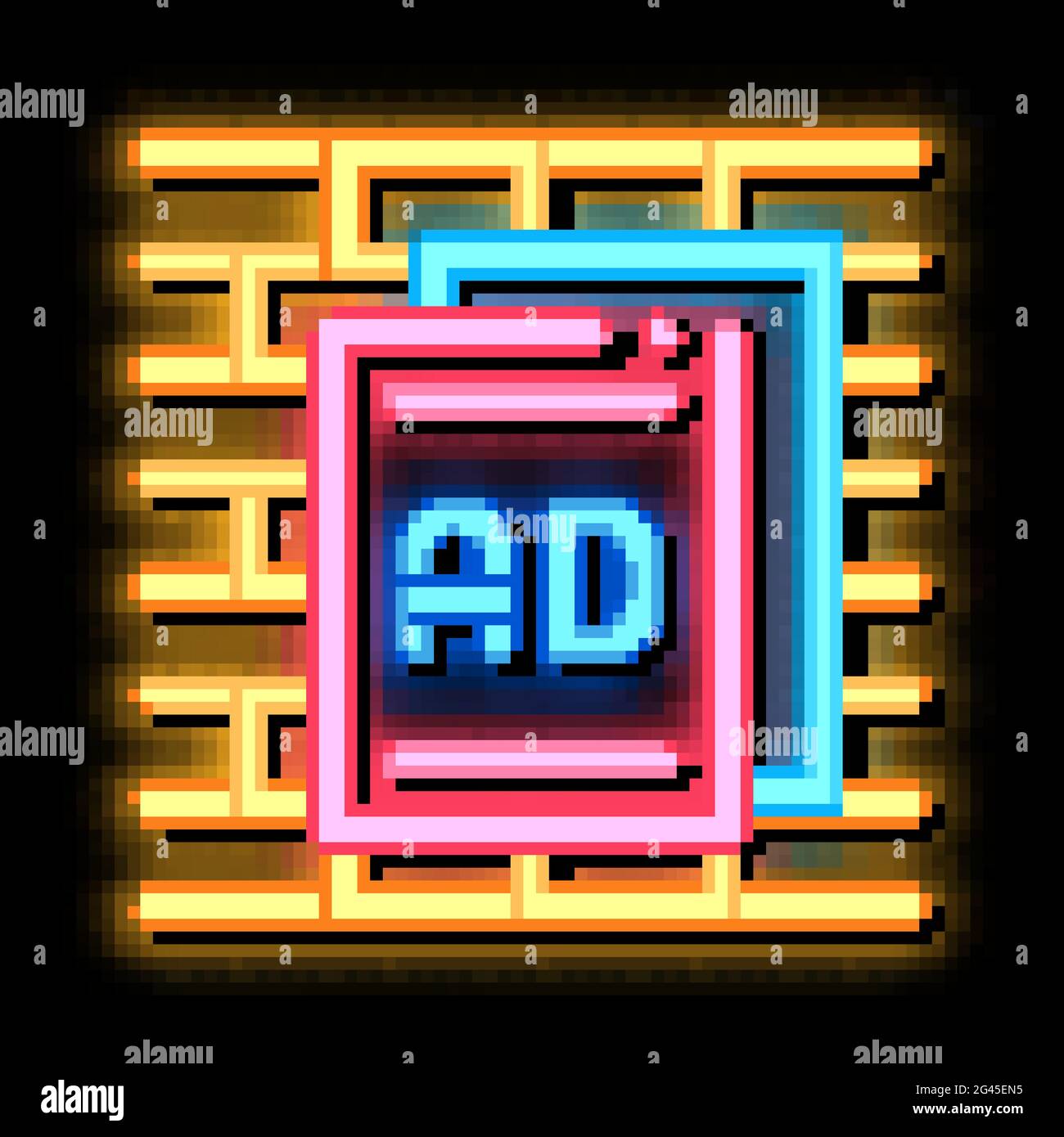 paper advertisements neon glow icon illustration Stock Vector Image ...