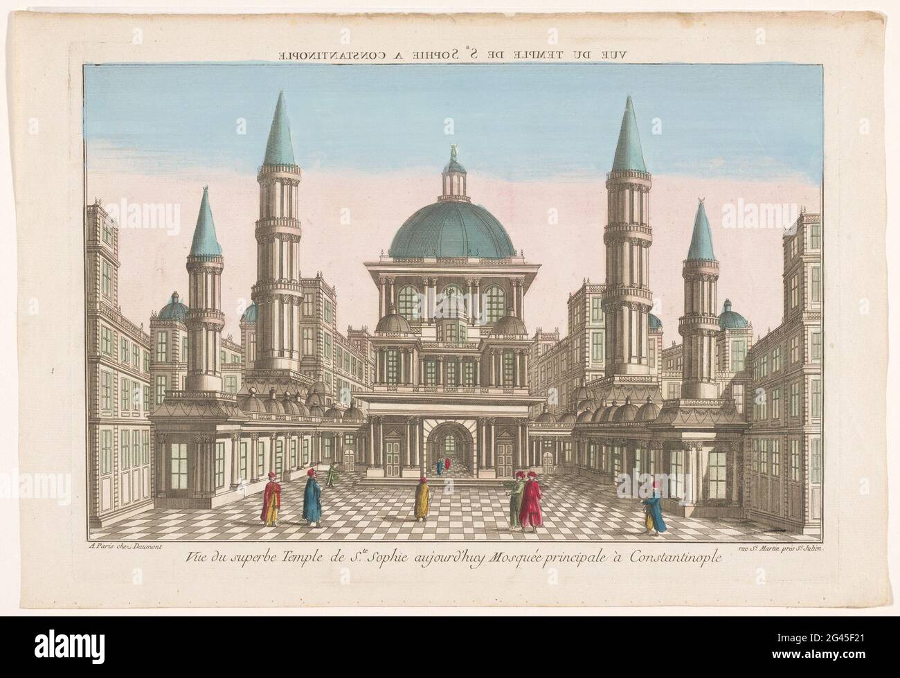 Face of the aya sophia mosque in Constantinople; Vue du Temple De Se ...