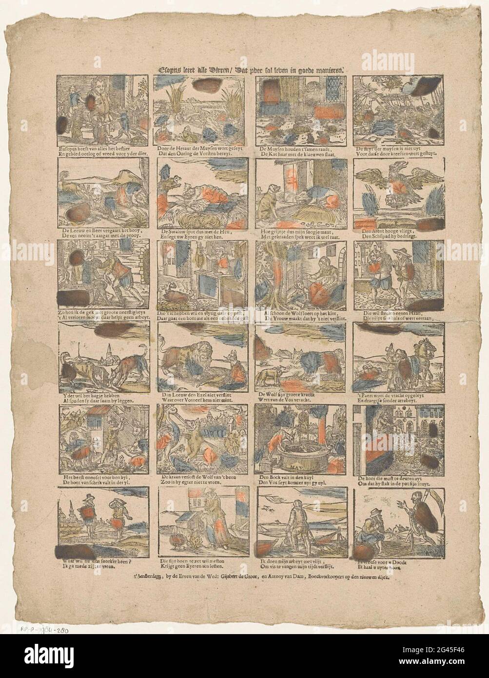 Esopus learns all animals / that yder sal lives in good ways. Leaf with ...