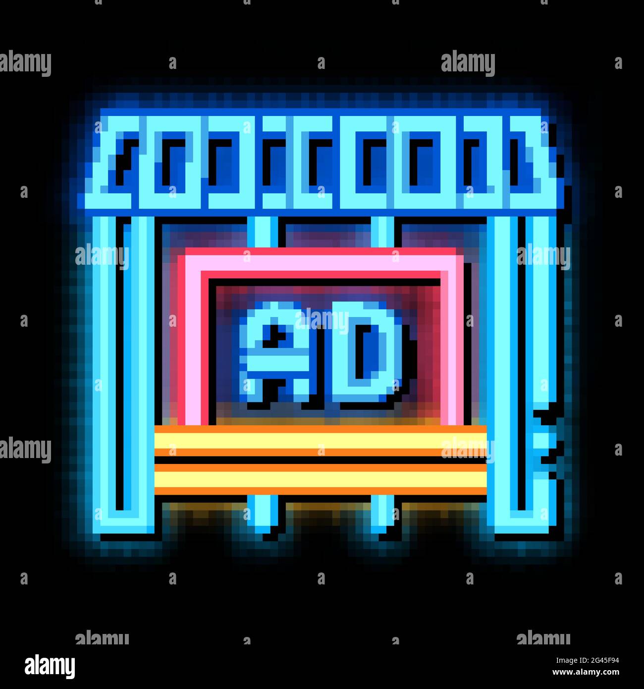 advertising in counter store neon glow icon illustration Stock Vector ...