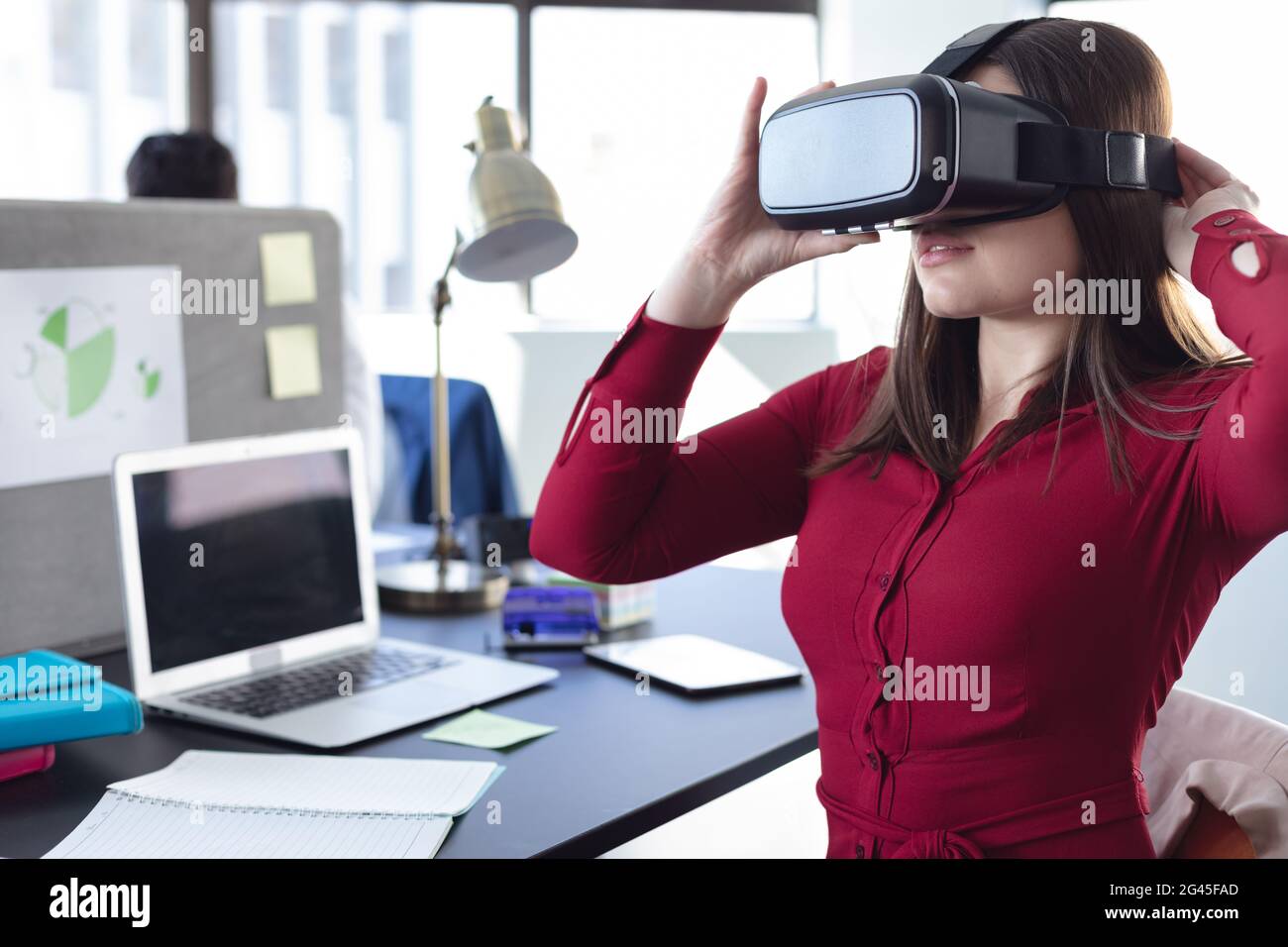 Business professional at work using VR Stock Photo - Alamy