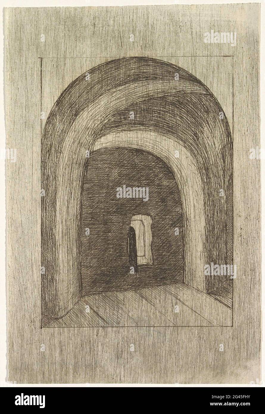 Interior with vaults and small window with hatch Stock Photo - Alamy