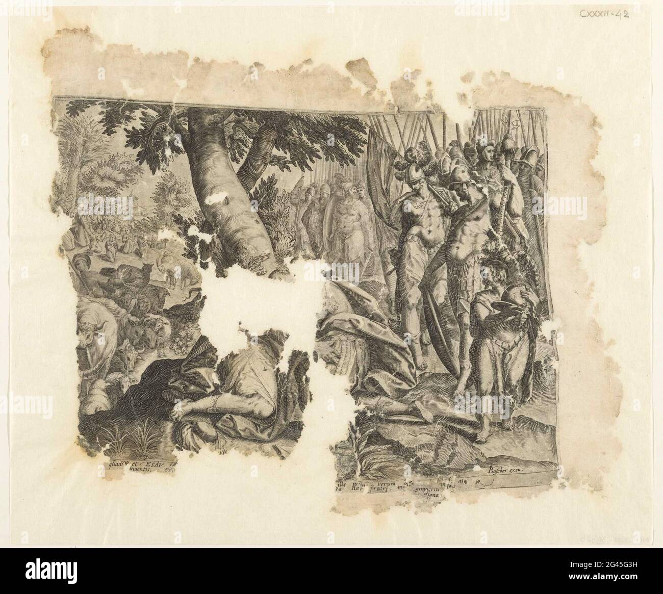 Reconciliation from Jakob and Esau. The Esau and Jacob brothers embrace ...